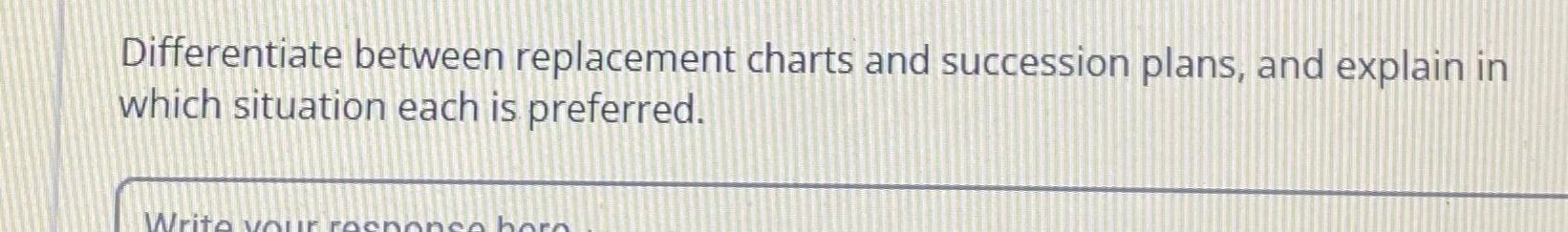 Solved Differentiate between replacement charts and | Chegg.com