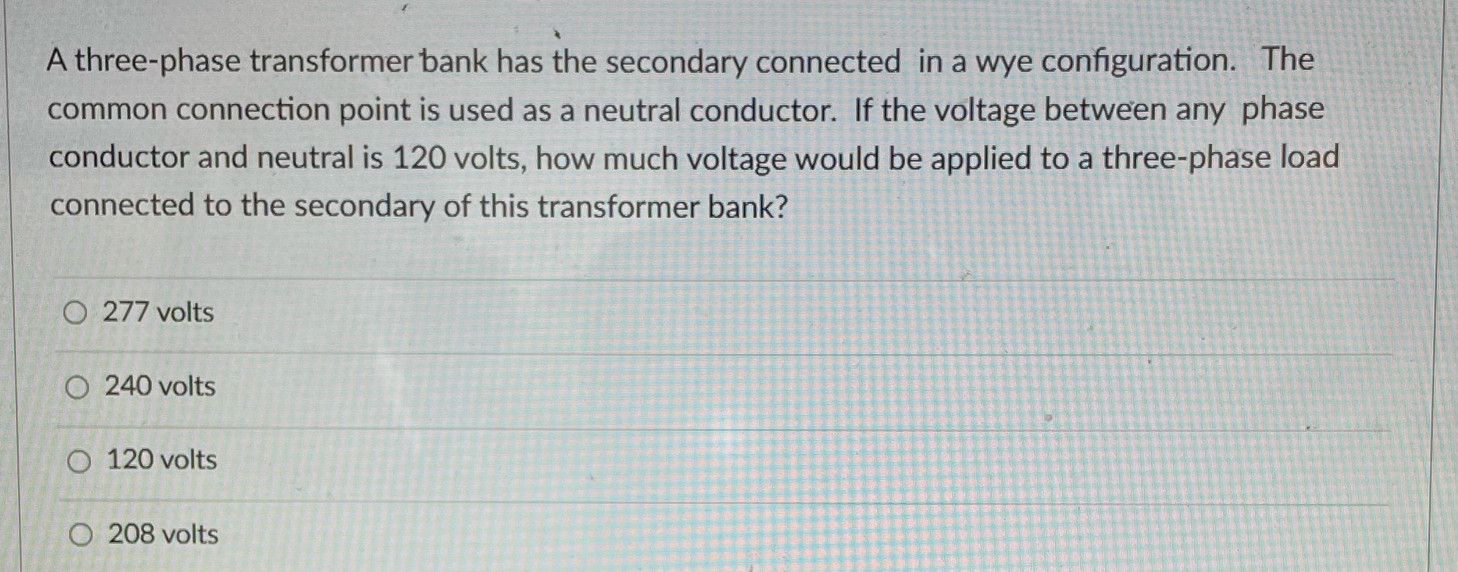 Solved A three-phase transformer bank has the secondary | Chegg.com