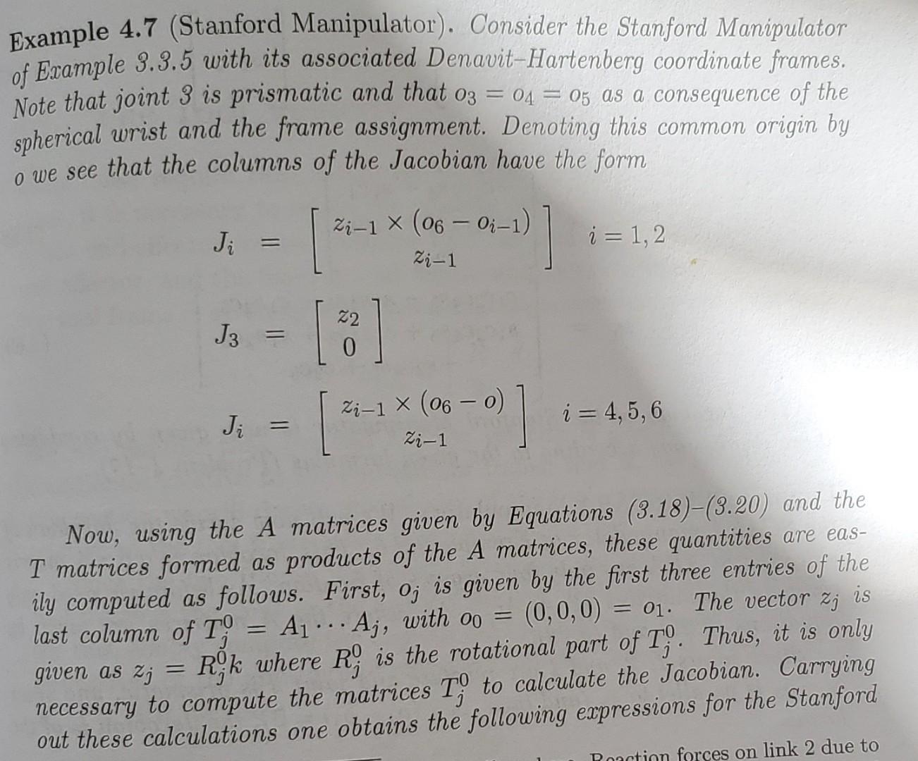 Solved 4-17 Complete the derivation of the Jacobian for the | Chegg.com