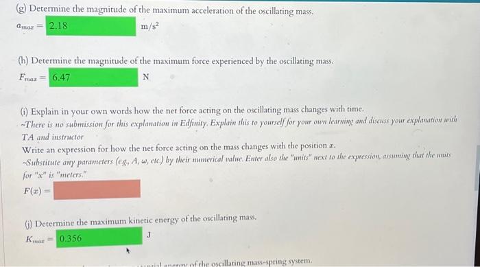 Solved Please review "Lecture 24: Intro to Oscillations" for | Chegg.com