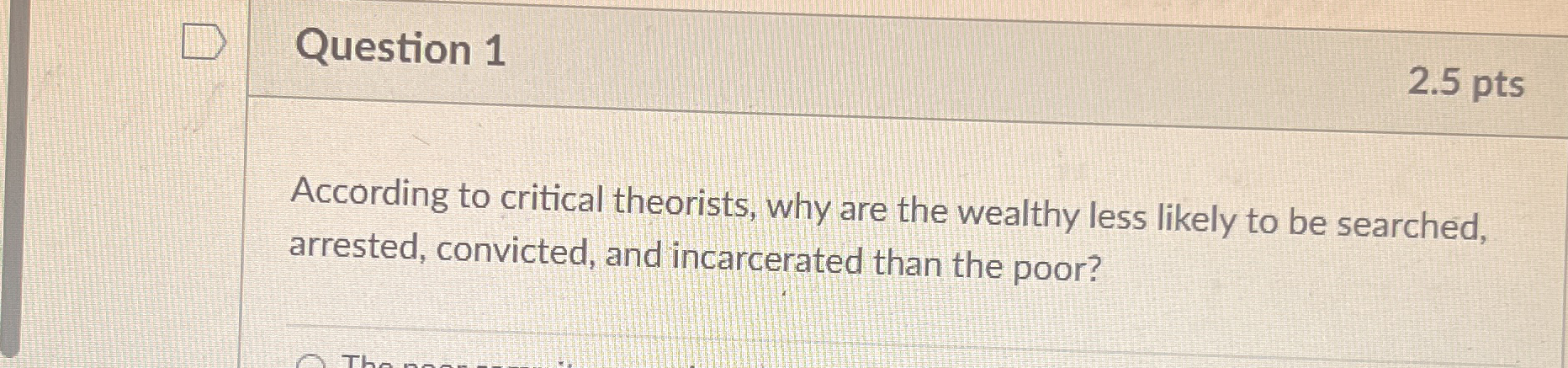 Solved Question 12.5 ﻿ptsAccording to critical theorists, | Chegg.com