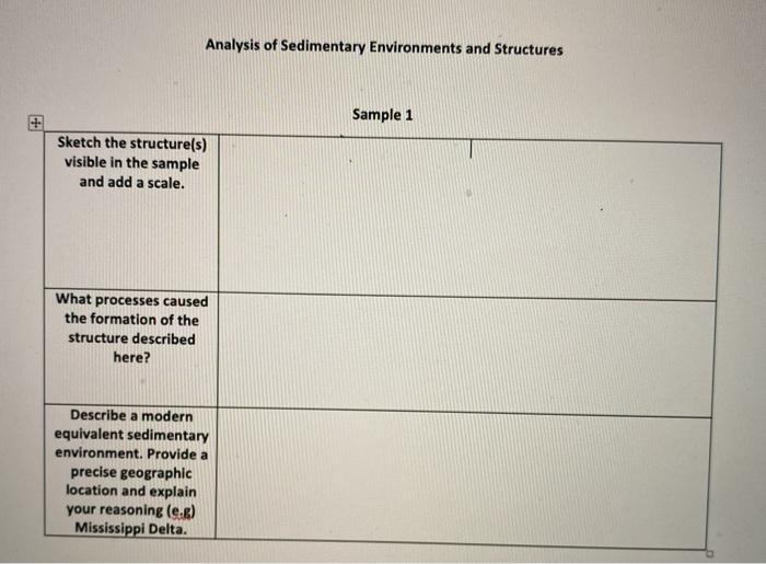Solved Analysis of Sedimentary Environments and Structures | Chegg.com