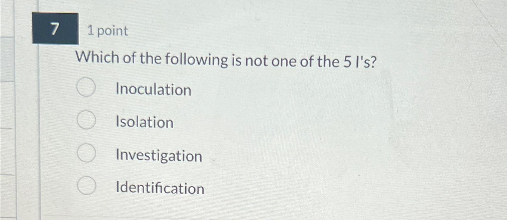 Solved 71 ﻿pointWhich of the following is not one of the 5 | Chegg.com