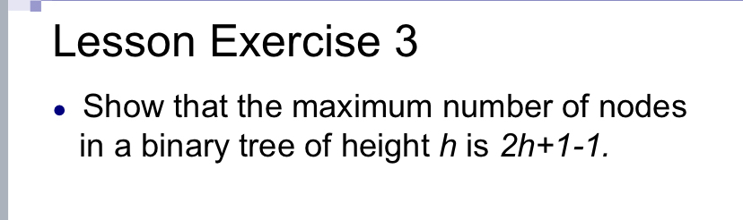 Solved Lesson Exercise 3Show that the maximum number of | Chegg.com