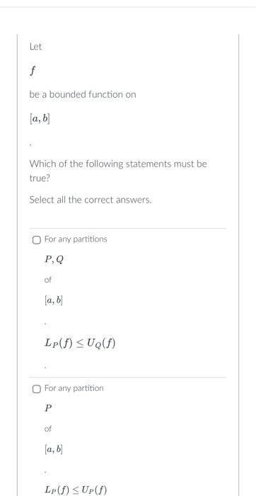 Solved Which of the following are partitions of the interval | Chegg.com
