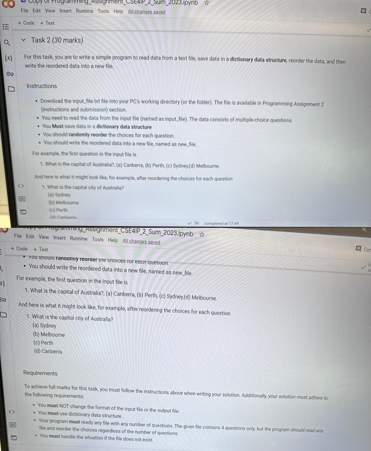 Solved File Edit View Insert Runtime Tools Help All changes | Chegg.com
