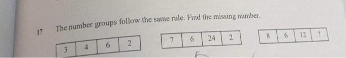Solved The number groups follow the same rule. Find the | Chegg.com