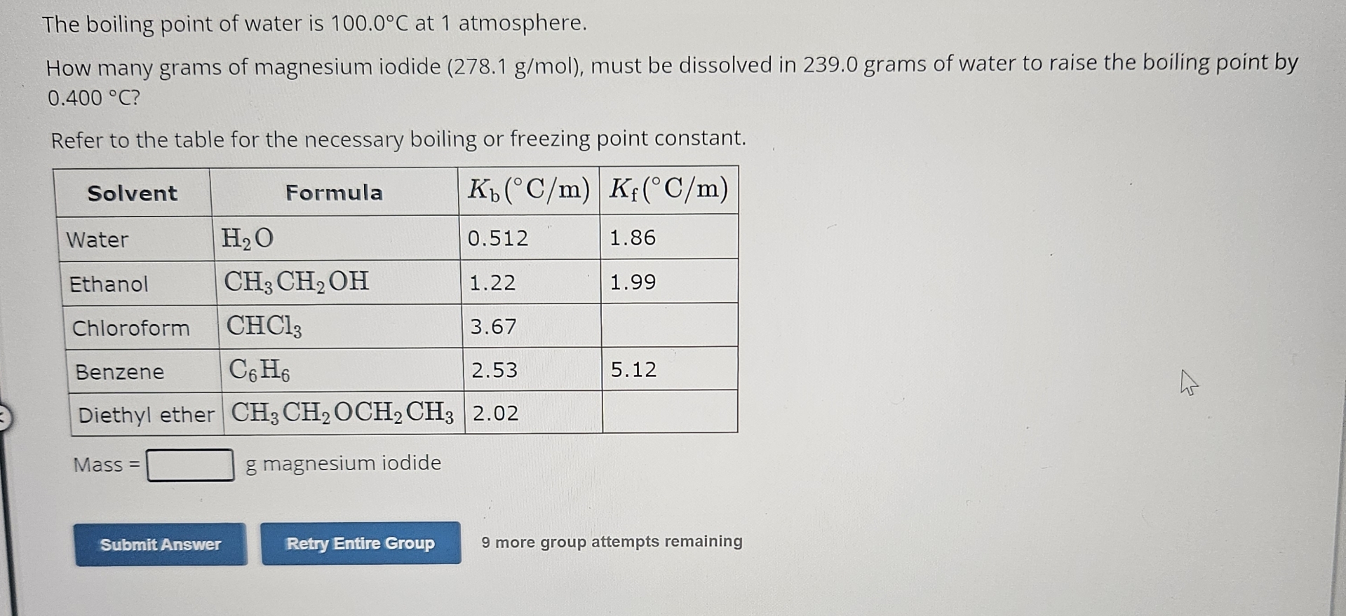 The boiling point of water is 100.0°C ﻿at 1 | Chegg.com