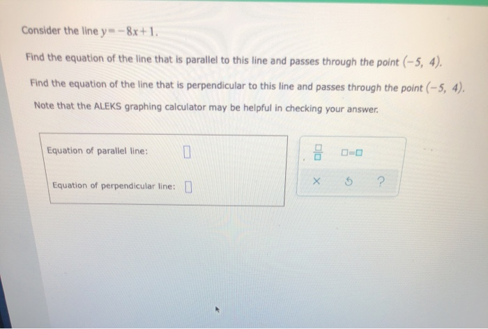 Solved Consider the line y - 8x+1. Find the equation of the | Chegg.com