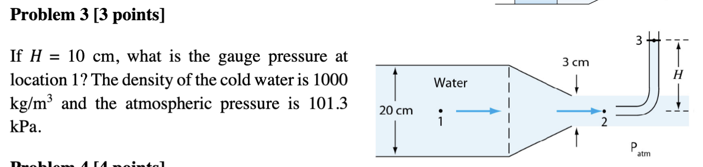 Solved Problem 3 [3 ﻿points]If H=10cm, ﻿what is the gauge | Chegg.com