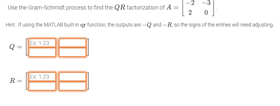 Solved Use the Gram-Schmidt process to ﻿find the QR | Chegg.com