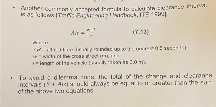 Transportation engineering find cyle length and | Chegg.com