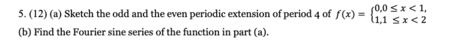 Solved (12) (a) ﻿Sketch the odd and the even periodic | Chegg.com