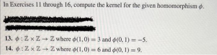 Solved In Exercises 11 through 16 , compute the kernel for | Chegg.com