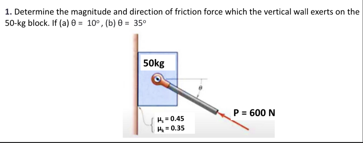 Solved Determine the magnitude and direction of friction | Chegg.com