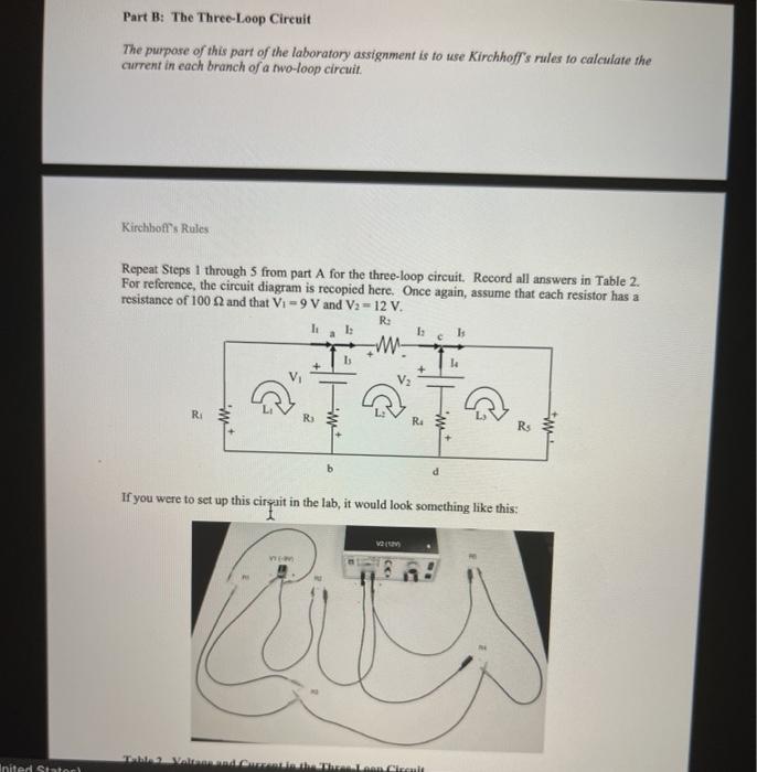 Solved Part B: The Three-Loop Circuit The purpose of this | Chegg.com