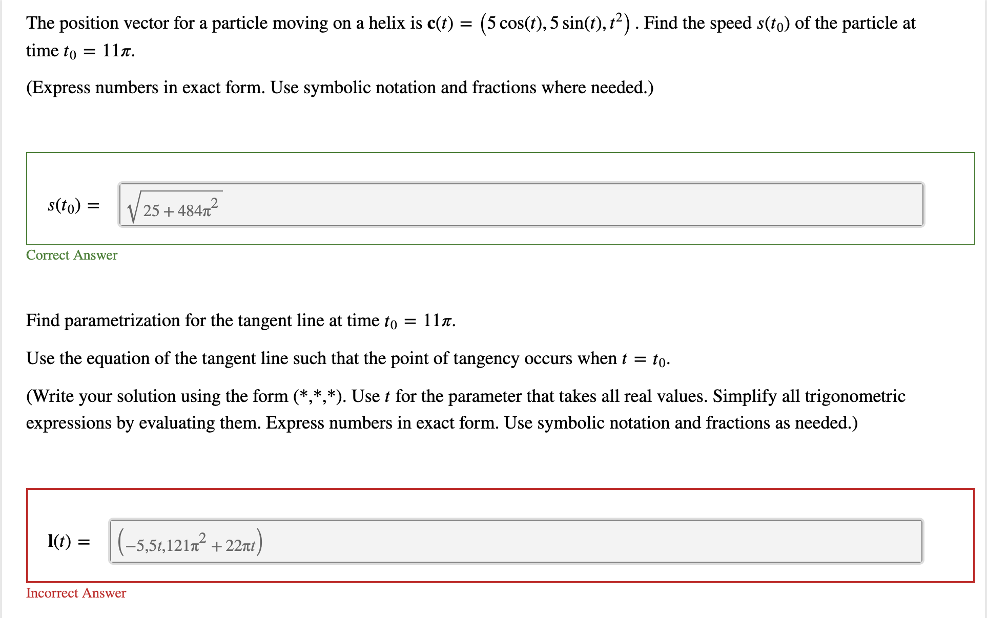 Solved The position vector for a particle moving on a helix | Chegg.com
