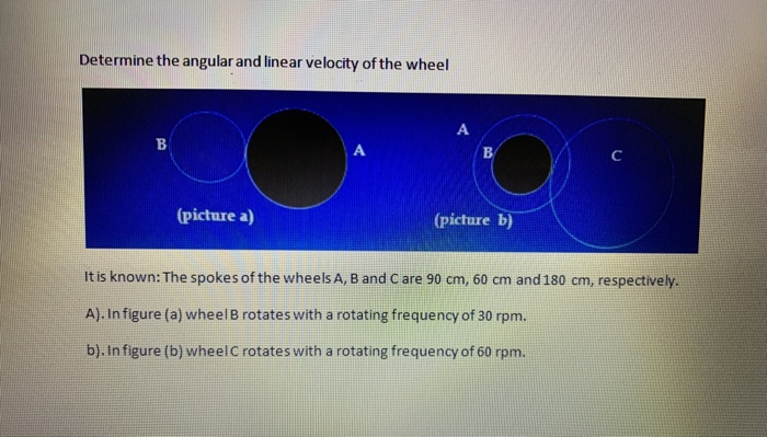 Solved Determine the angular and linear velocity of the | Chegg.com