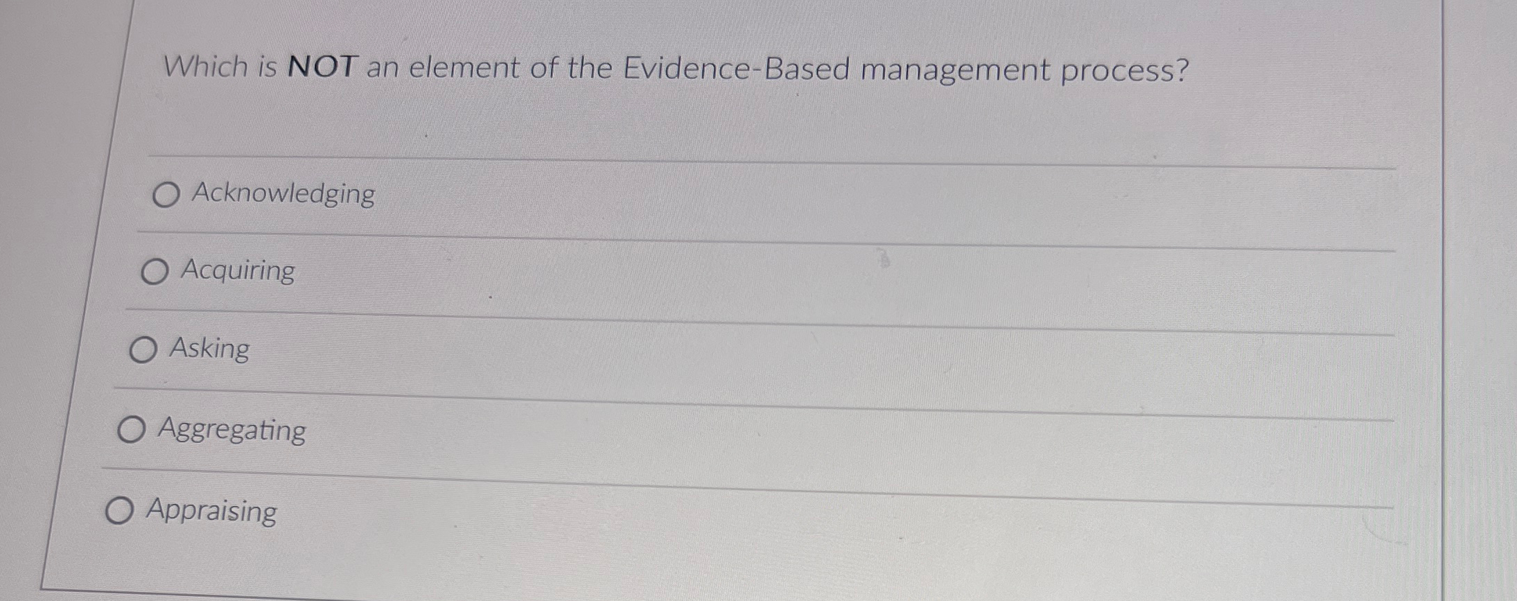 Solved Which is NOT an element of the Evidence-Based | Chegg.com