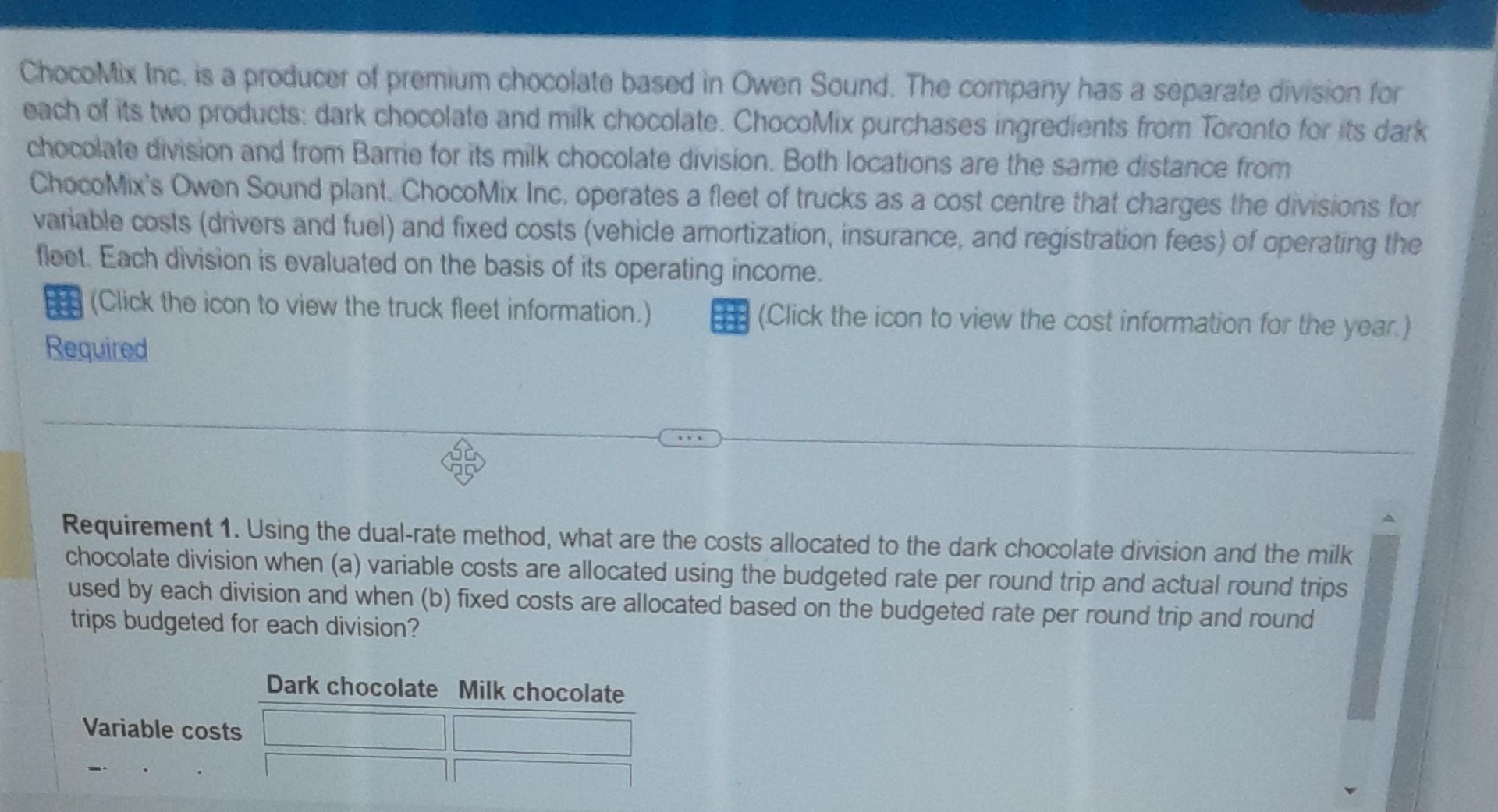 Chocolix the is a producer of premium chocolate based | Chegg.com
