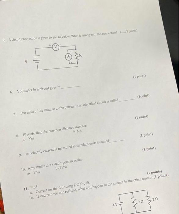 Solved 5. A circuit connection is given to you as below. | Chegg.com