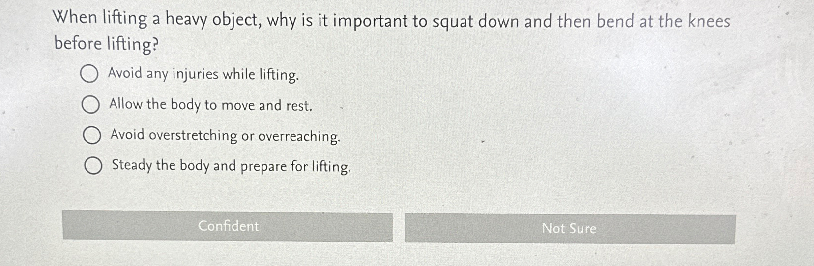 Solved When lifting a heavy object, why is it important to | Chegg.com