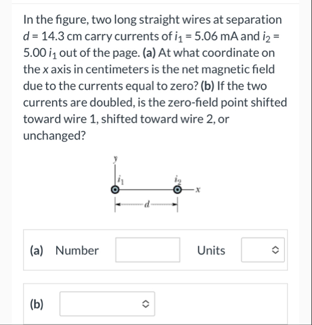 Solved In the figure, two long straight wires at separation | Chegg.com