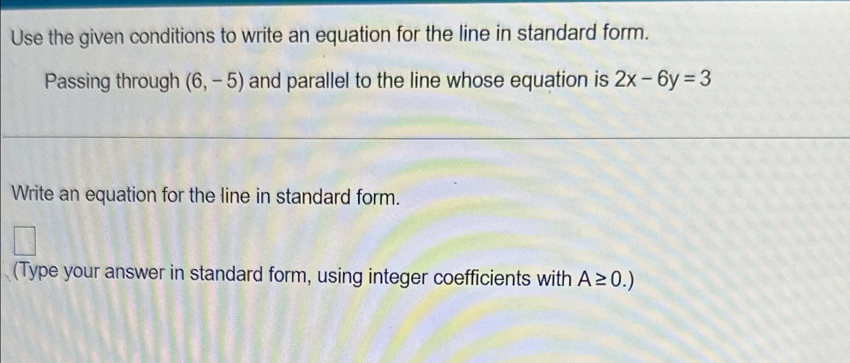 Solved Use the given conditions to write an equation for the | Chegg.com
