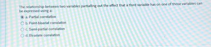 Solved The relationship between two variables partialling | Chegg.com