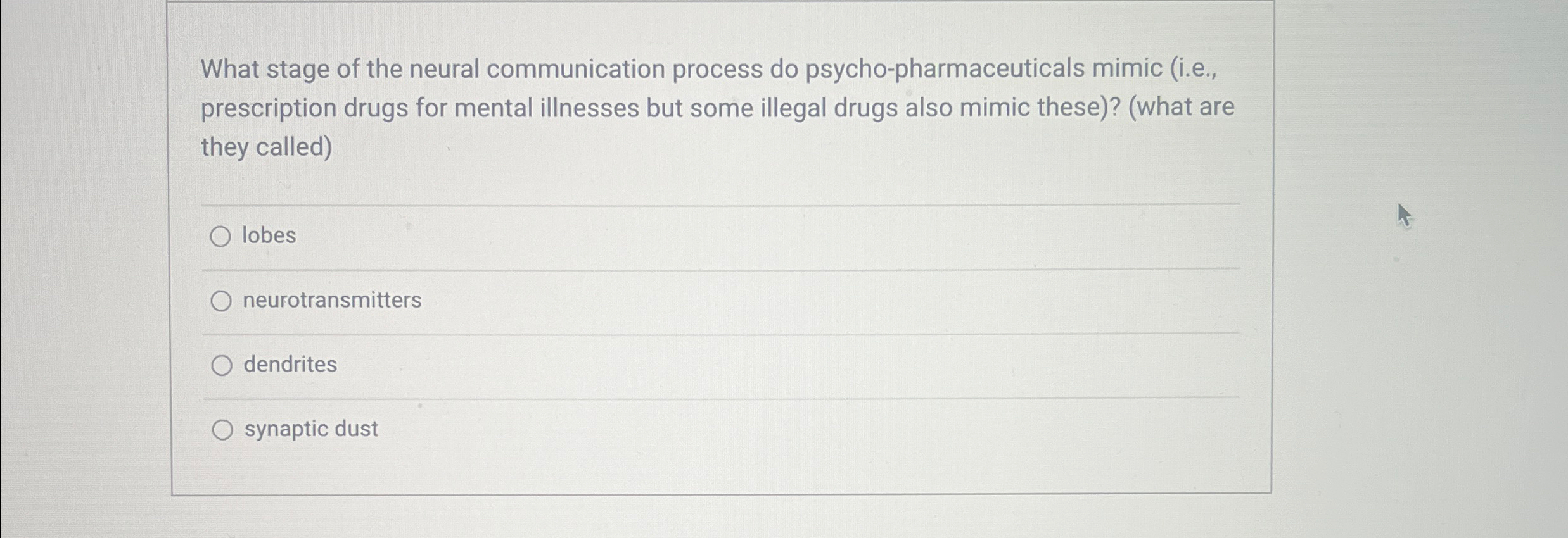 Solved What stage of the neural communication process do | Chegg.com