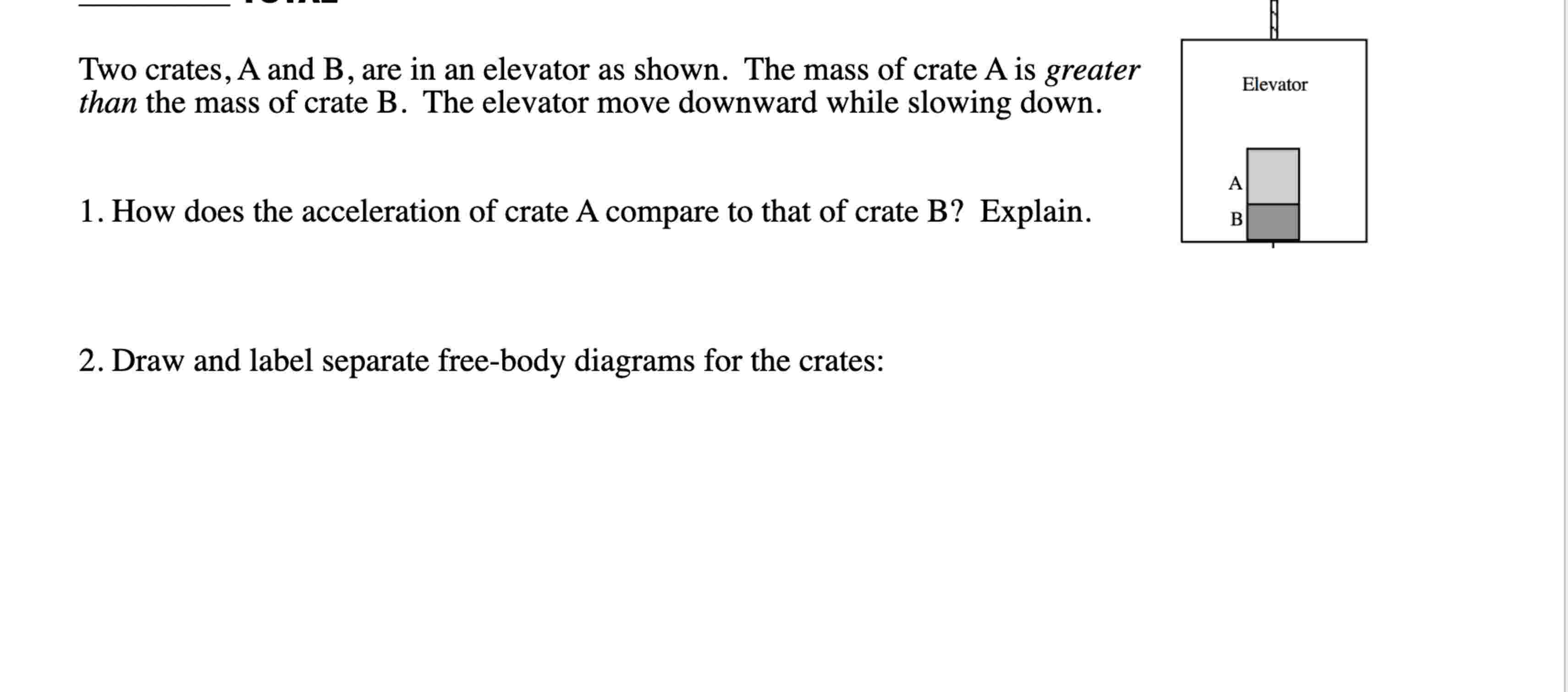 How does the acceleration of crate A compare to that | Chegg.com