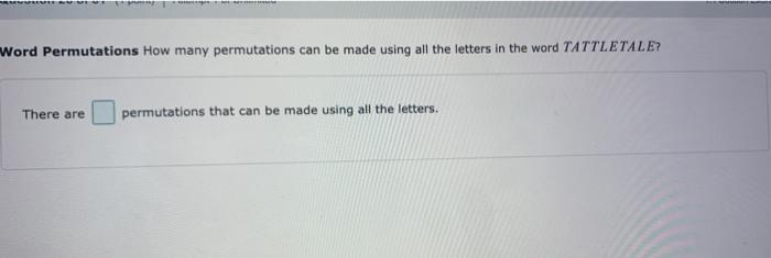 Solved Word Permutations How many permutations can be made | Chegg.com