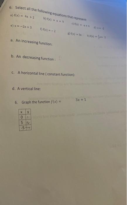 Solved 1. (5) Graph the function f(x)=2∣x−3∣−1 8. (10) For | Chegg.com