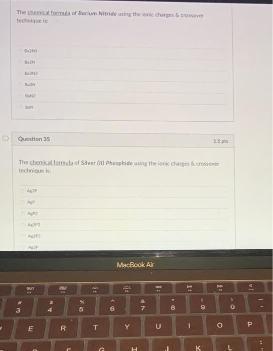 Solved The chemical formula of Barium Nitride using the | Chegg.com