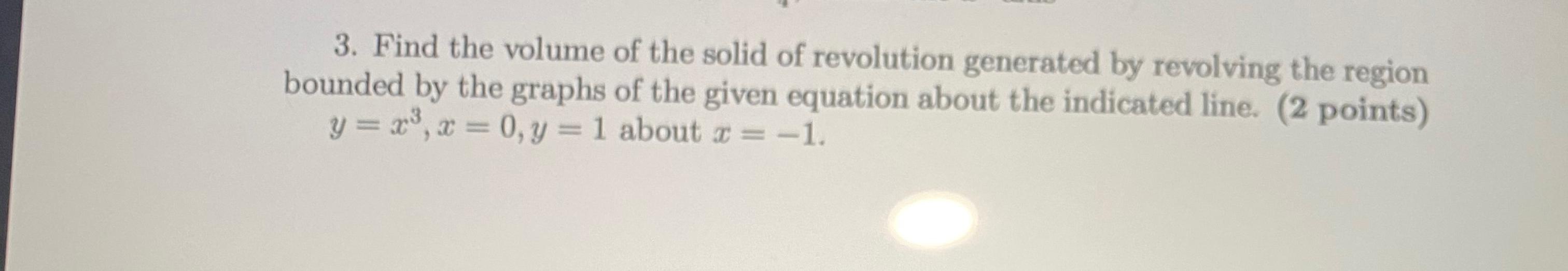 Solved Find the volume of the solid of revolution generated | Chegg.com