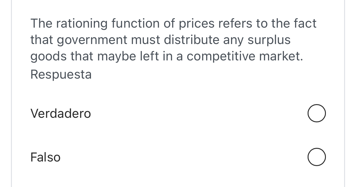 Solved The rationing function of prices refers to the fact | Chegg.com