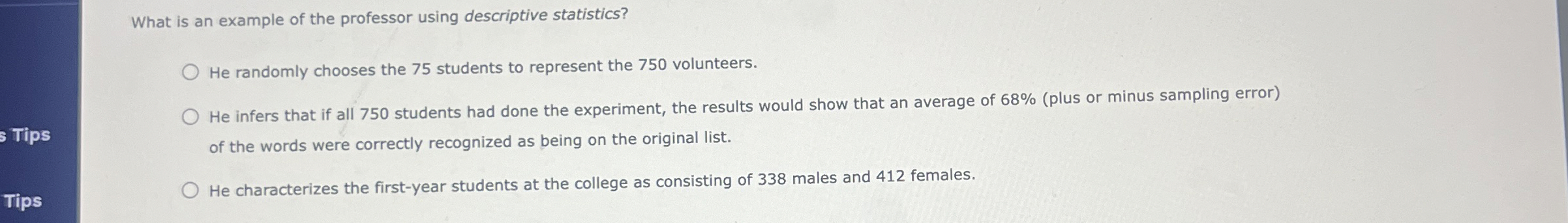 Solved What is an example of the professor using descriptive | Chegg.com