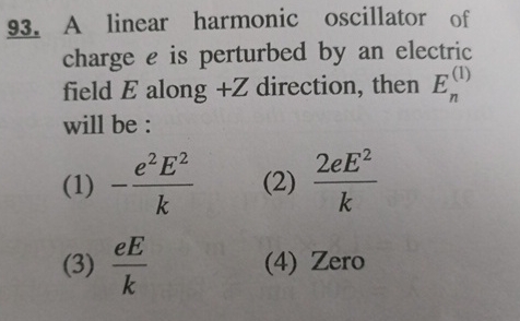 Solved A linear harmonic oscillator of charge e ﻿is | Chegg.com