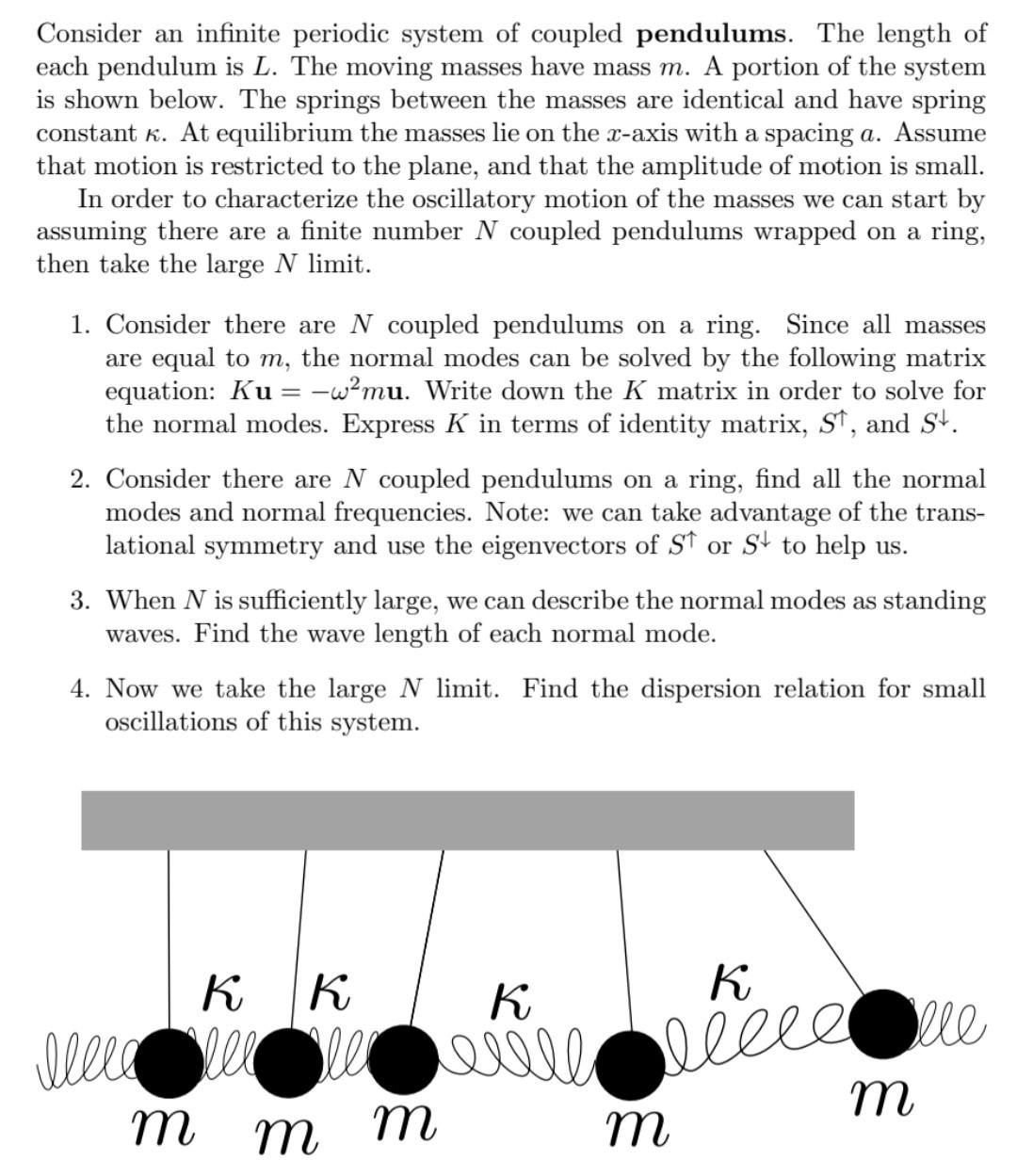 Solved Consider an infinite periodic system of coupled | Chegg.com