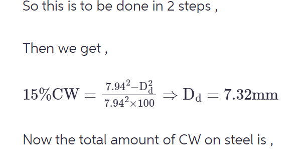 Solved Why is the 15%CW??? ﻿Why we dont use 17 ﻿or 18%CW?? | Chegg.com
