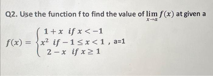 Solved Q2. Use the function f to find the value of | Chegg.com