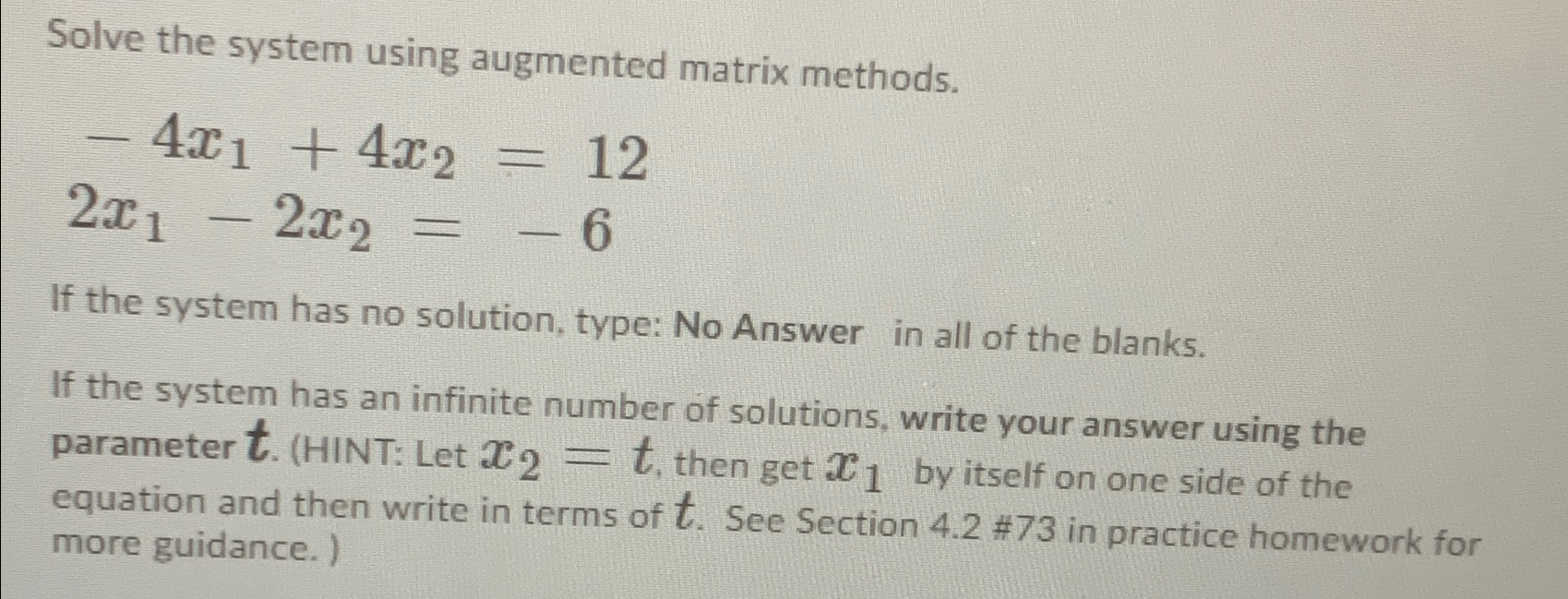 Solved Solve the system using augmented matrix | Chegg.com