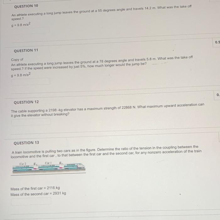 Solved QUESTION 10 An athlete executing a long jump leaves | Chegg.com