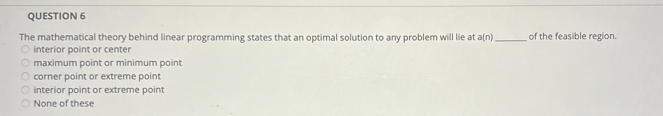 Solved QUESTION 6The mathematical theory behind linear | Chegg.com