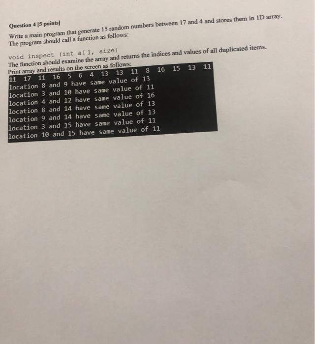 Solved Question 4 15 points) Write a main program that | Chegg.com