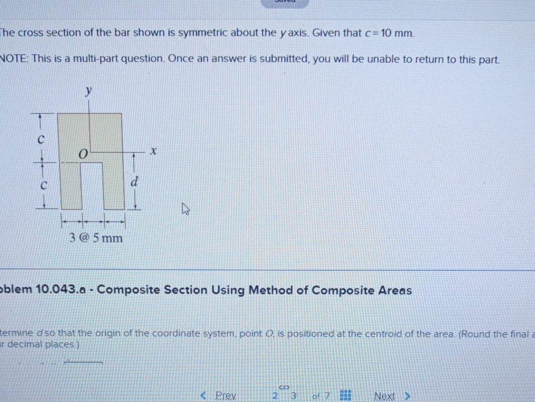he cross section of the bar shown is symmetric about | Chegg.com