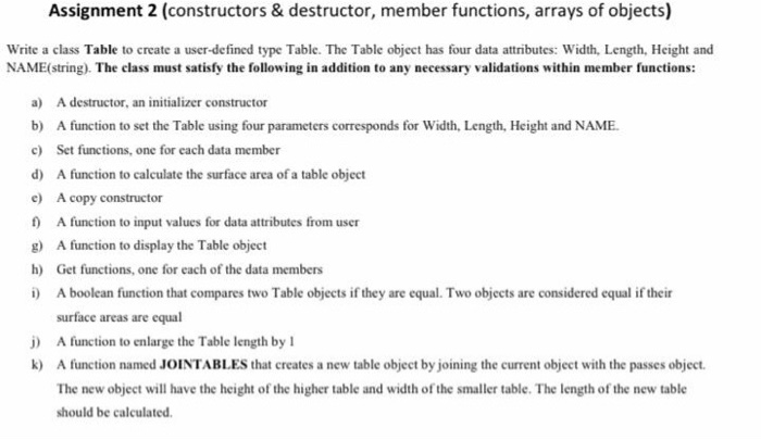 Solved Assignment 2 Constructors And Destructor Member
