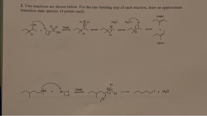 Solved 2. Two reactions are shown below. For the rate | Chegg.com