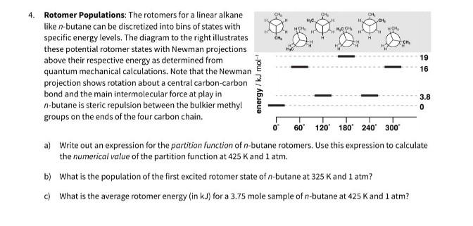 Solved CH H CH CH, H HC MP CH 19 16 4. Rotomer Populations: | Chegg.com