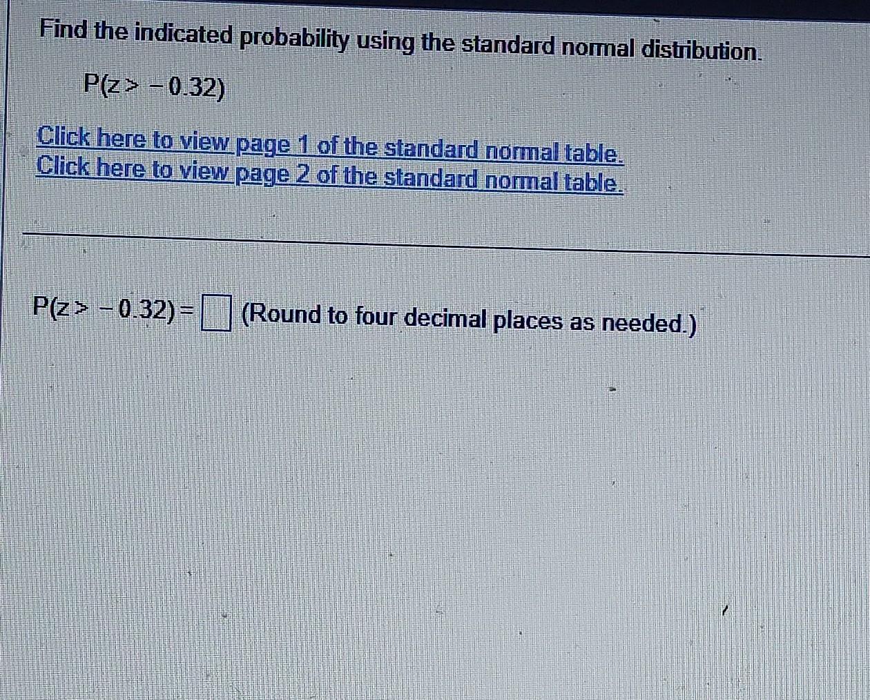 Solved Find the indicated probability using the standard | Chegg.com